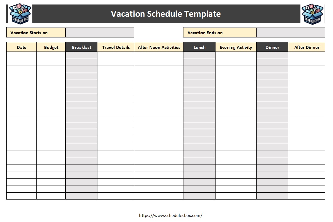 Vacation Schedule