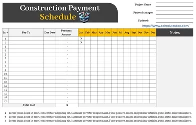 Construction Schedule Templates - Schedules Box