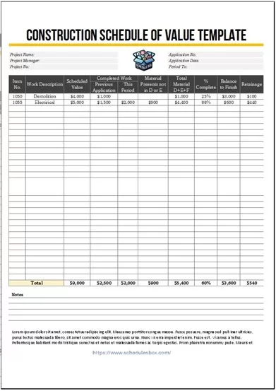 Construction Schedule Templates - Schedules Box