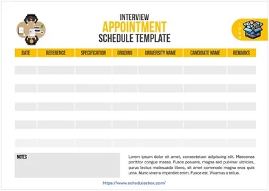 Interview Schedule Templates - Schedules Box