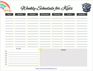 Weekly Schedule Templates - Schedules Box